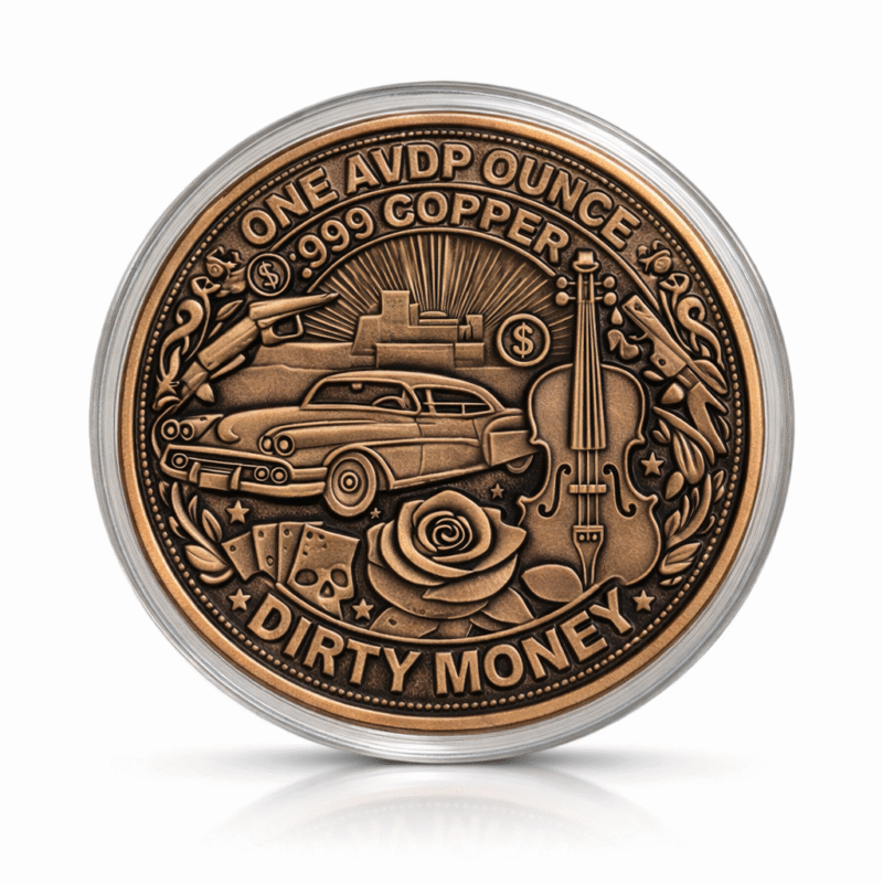 1 oz Clean Hands Dirty Money .999 Copper Round (In Capsule) - Royal Bull