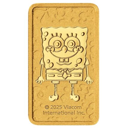2025 1gram Pamp SpongeBob SquarePants Gold Bar in Assay Card - Royal Bull