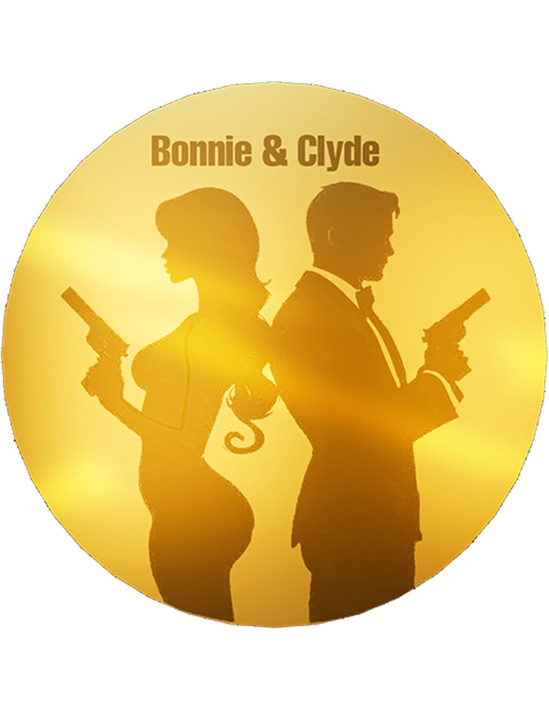 Bonnie and Clyde 1/1000 oz .999 Gold Coin in Assay Card - Royal Bull
