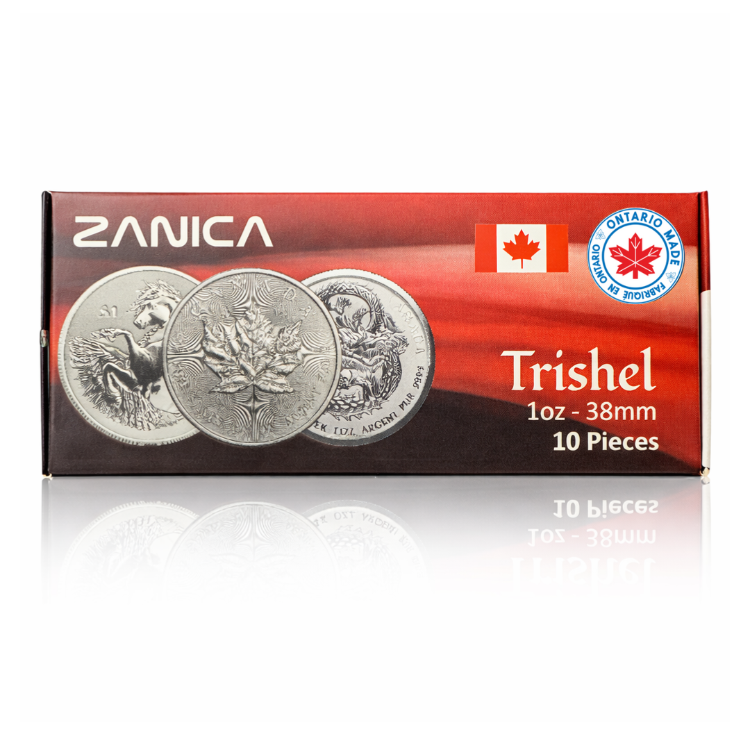 Zanica 38mm 1oz Coin Capsules (10 Pack) - Royal Bull