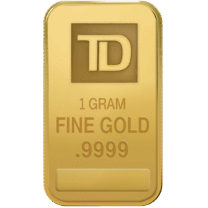 1 gram TD Bank Pure Gold Bar (In Assay) - Royal Bull