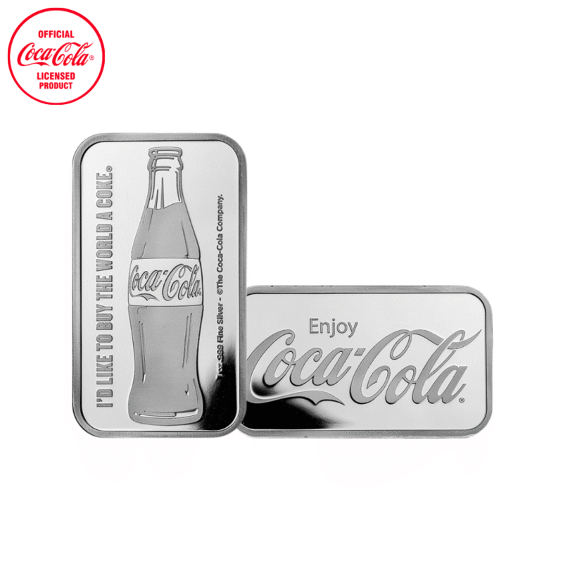 1 oz Coca-Cola® Pure Silver Bar - Royal Bull